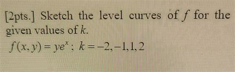 Solved Pts Sketch The Level Curves Of F For The Given Chegg