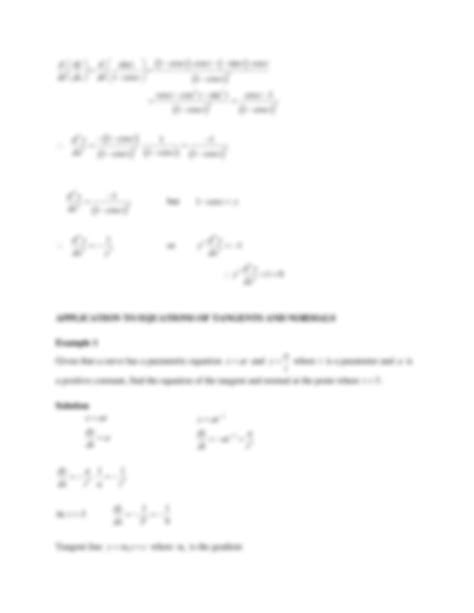 SOLUTION Lecture Parametric Implicit Differentiation Studypool