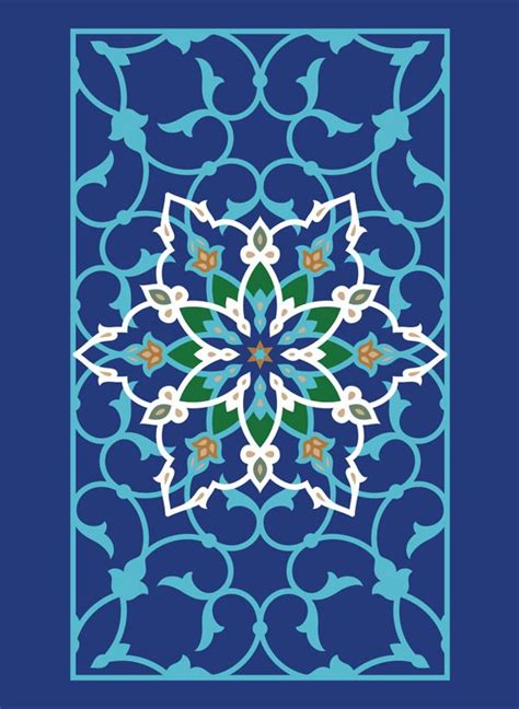 نقوش ایرانی بر روی کاشی آبی و سفید