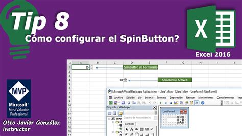 Tip 8 Cómo Configurar El Spinbutton Excel 2016 Youtube