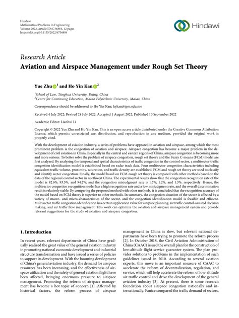 Pdf Aviation And Airspace Management Under Rough Set Theory