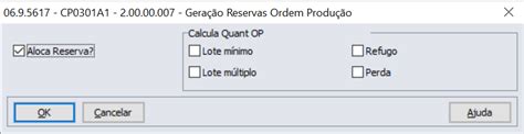 Manufatura Linha Datasul Mcp Quantidade Da Ordem De Produção
