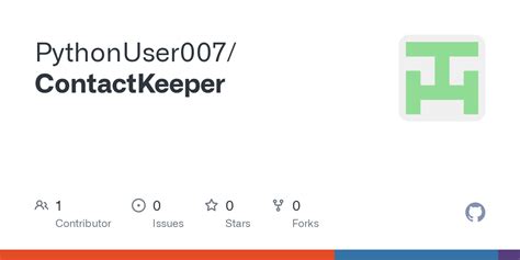 Github Pythonuser007contactkeeper