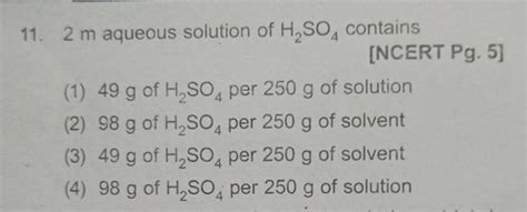 2 M Aqueous Solution Of Mathrm { H } { 2 } Mathrm { So } { 4 } Cont