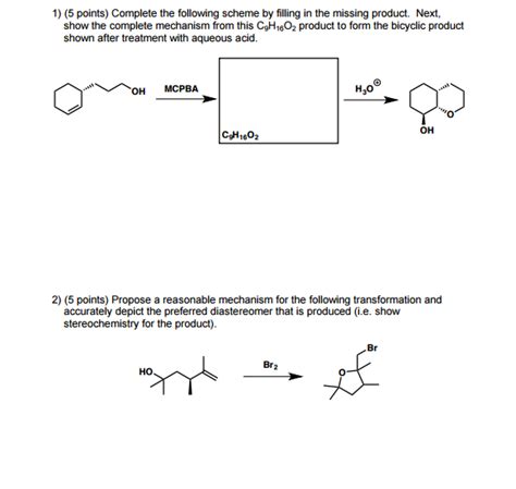 Solved Complete The Following Scheme By Filling In The