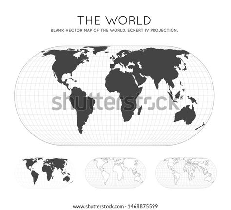 Map World Eckert Iv Projection Globe Stock Vector Royalty Free 1468875599 Shutterstock