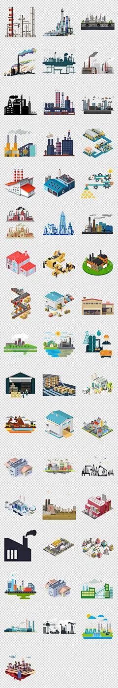 卡通工厂生产车间生产工厂机械png素材 花瓣网