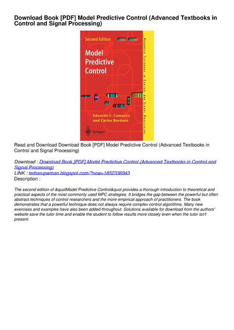 Download Book Pdf Model Predictive Control Advanced Textbooks In