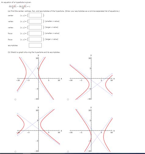 solved an equation of a hyperbola is