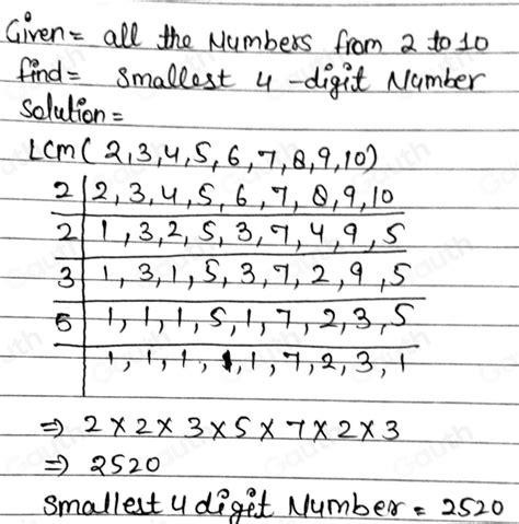 Solved C Solve The Following Problems 1 Find The Smallest 4 Digit Number Which Is Exactly D