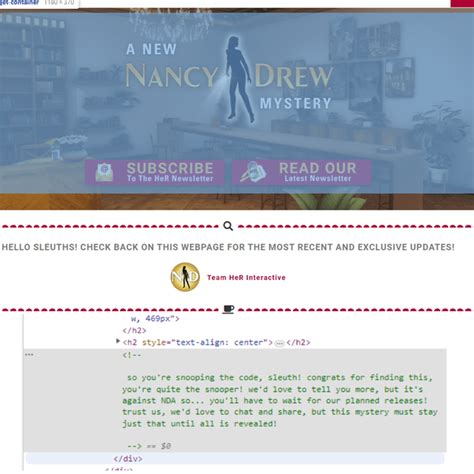 haha nice try web devs r nancydrew