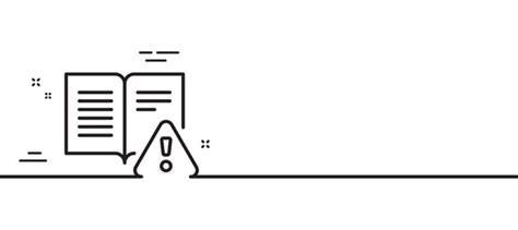 Instruction Manual Line Icon Warning Book Sign Vector Image