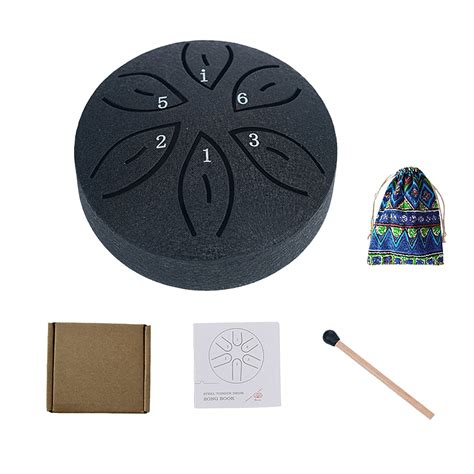 Sdjma Steel Tongue Drum 3 Inch 6 Note Percussion Instrument Lotus
