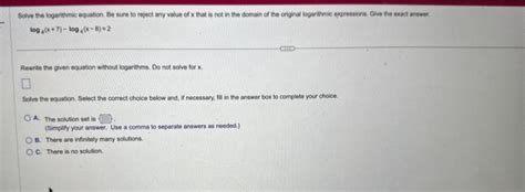 solved log4 x 7 log4 x−8 2 rewcte the given equation