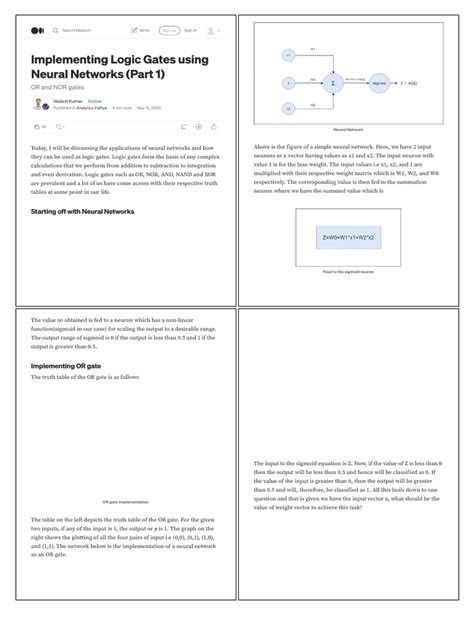 Implementing Logic Gates Using Neural Networks Part 1 By Vedant Kumar Analytics Vidhya