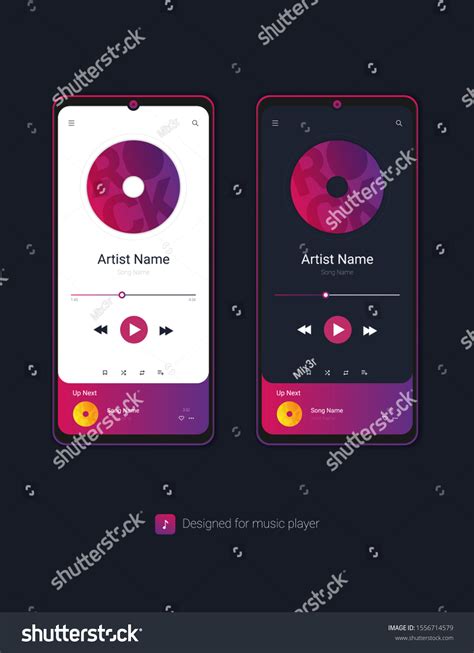 Mobile Application Interface Music Player Vector Stock Vector Royalty Free 1556714579