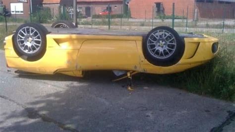 Ferrari F430 Spyder Crashes Ends Upside Down