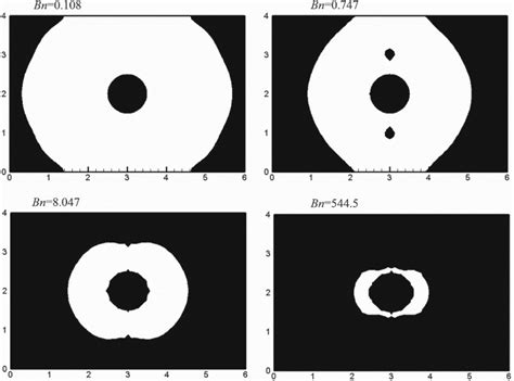 Yielded White And Unyielded Black Regions For Bingham Fluid Flowing