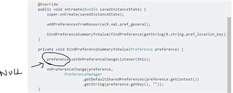 Java Android Preferences Nullexception Stack Overflow