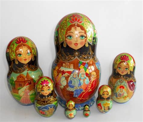 The Tale Of Tsar Saltan 7 Set Babushka Matryoshka Nesting Doll