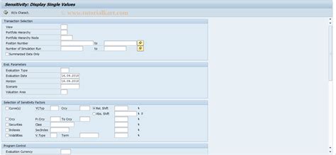 JBRU SAP Tcode Single Value Analysis Sensitivity