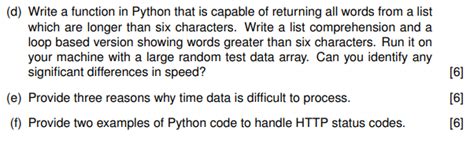 Solved D Write A Function In Python That Is Capable Of Chegg