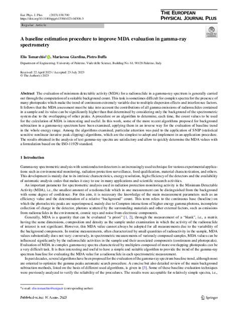 Pdf A Baseline Estimation Procedure To Improve Mda Evaluation In