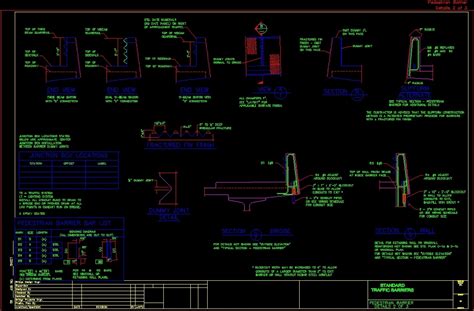 Standard Traffic Barrier Bridge Dwg Section For Autocad • Designs Cad