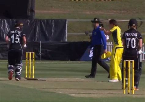 Watch New Zealands Katie Perkins Gets Out In The Most Bizarre Way