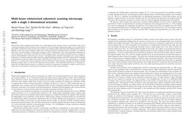 Miniaturized 2D Scanning Microscopy With A Single 1D Actuation For