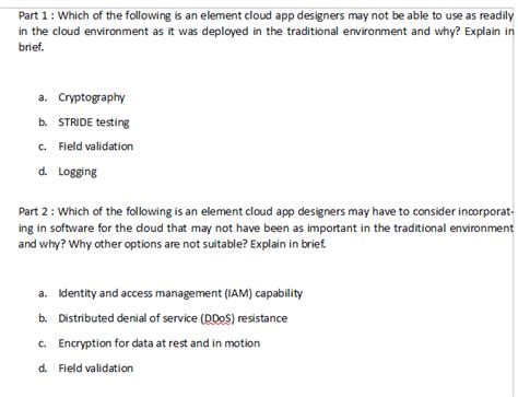 solved part 1 which of the following is an element cloud