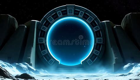 futuristic sci fi portal abstract technology gateway digital design
