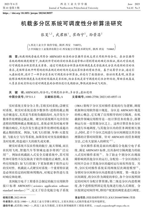 pdf research on schedulability analysis algorithm of airborne multi