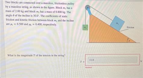 Solved Two Blocks Are Connected Over A Massless Chegg