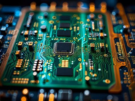 Futuristic Circuit Board Urban Technology Integration Ai Generative Image Stock Illustration