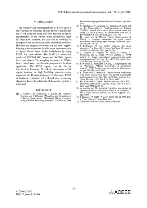 Implementation Of Svpwm Control On Fpga For Three Phase Matrix Converter Pdf