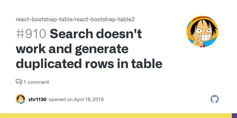 Search Doesnt Work And Generate Duplicated Rows In Table · Issue 910 · React Bootstrap Table