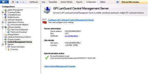 Installing The Central Management Server Gfi Languard