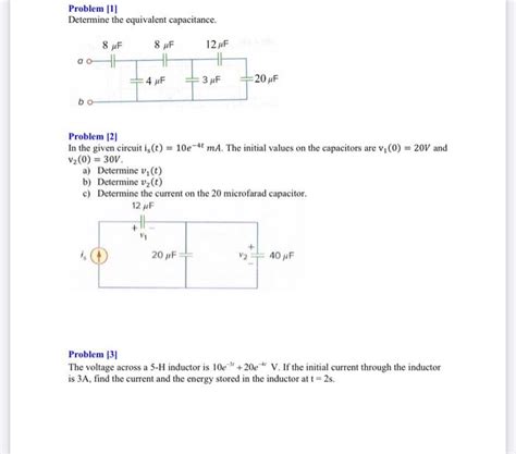 Solved Problem 1 Determine The Equivalent Capacitance