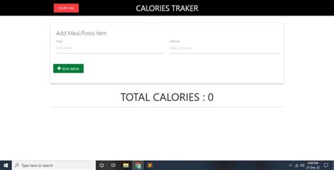 Download Calories Tracker Project In Javascript With Source Code And Report Kashipara