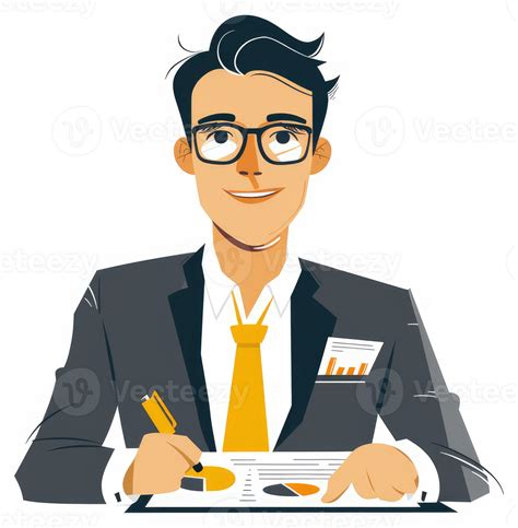 A Businessman Reviewing Financial Data Analyzing Charts And Graphs 60766468 Png