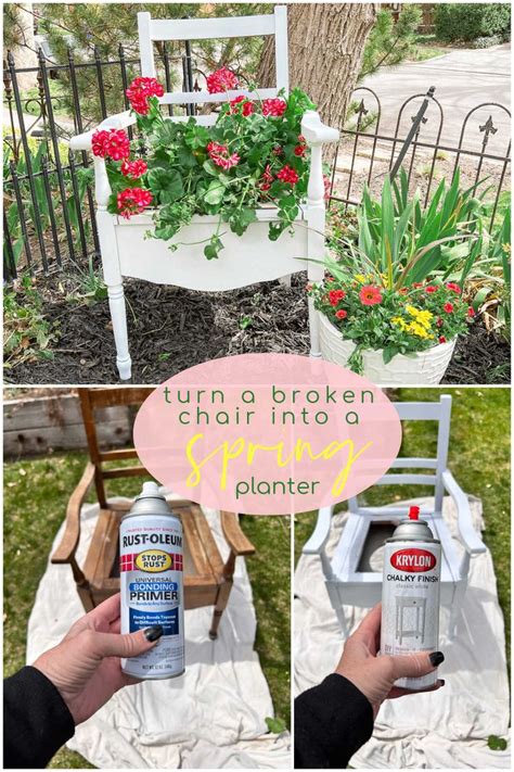 Spring Diy Upcycled Chair Planter Chair Planter Spring Diy Spring
