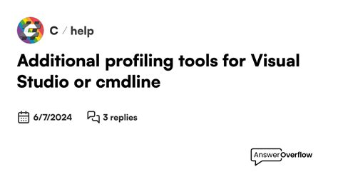 Additional Profiling Tools For Visual Studio Or Cmdline C