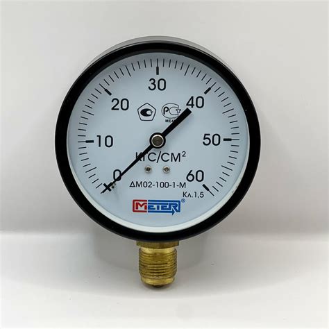 Манометр МЕТЕР ДМ 02-100-1-М Р=0..60 кгс/см2 М20x1,5 кл.1.5 740 ...