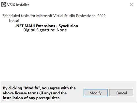 download and installation of maui extension syncfusion®