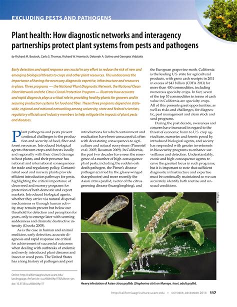 Pdf Plant Health How Diagnostic Networks And Interagency
