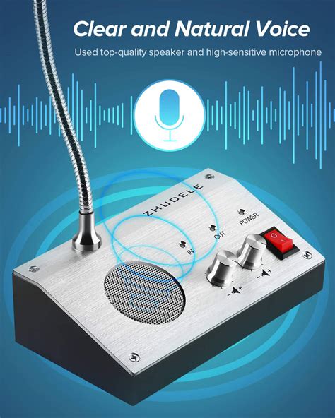 Dual Way Counter Intercom Window Intercom System For Business Counter Interphone Microphone