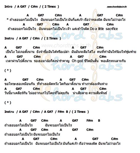 ไม่เป็นไรคอร์ด คอร์ด ไม่เป็นไร Morvasu