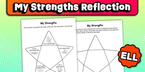 My Strengths Self Reflection Worksheet For Ell