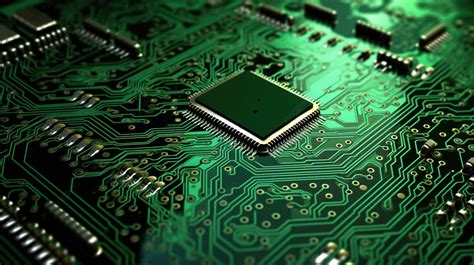 Computer Chip Background Green